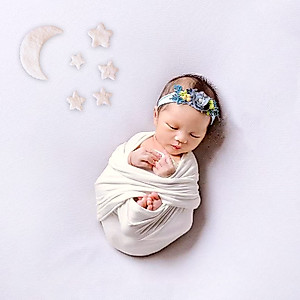 Aijoviko Newborn Photography Props Baby Photo Props Wrap Blanket for Baby Boys Girls(Blush&Ivory)