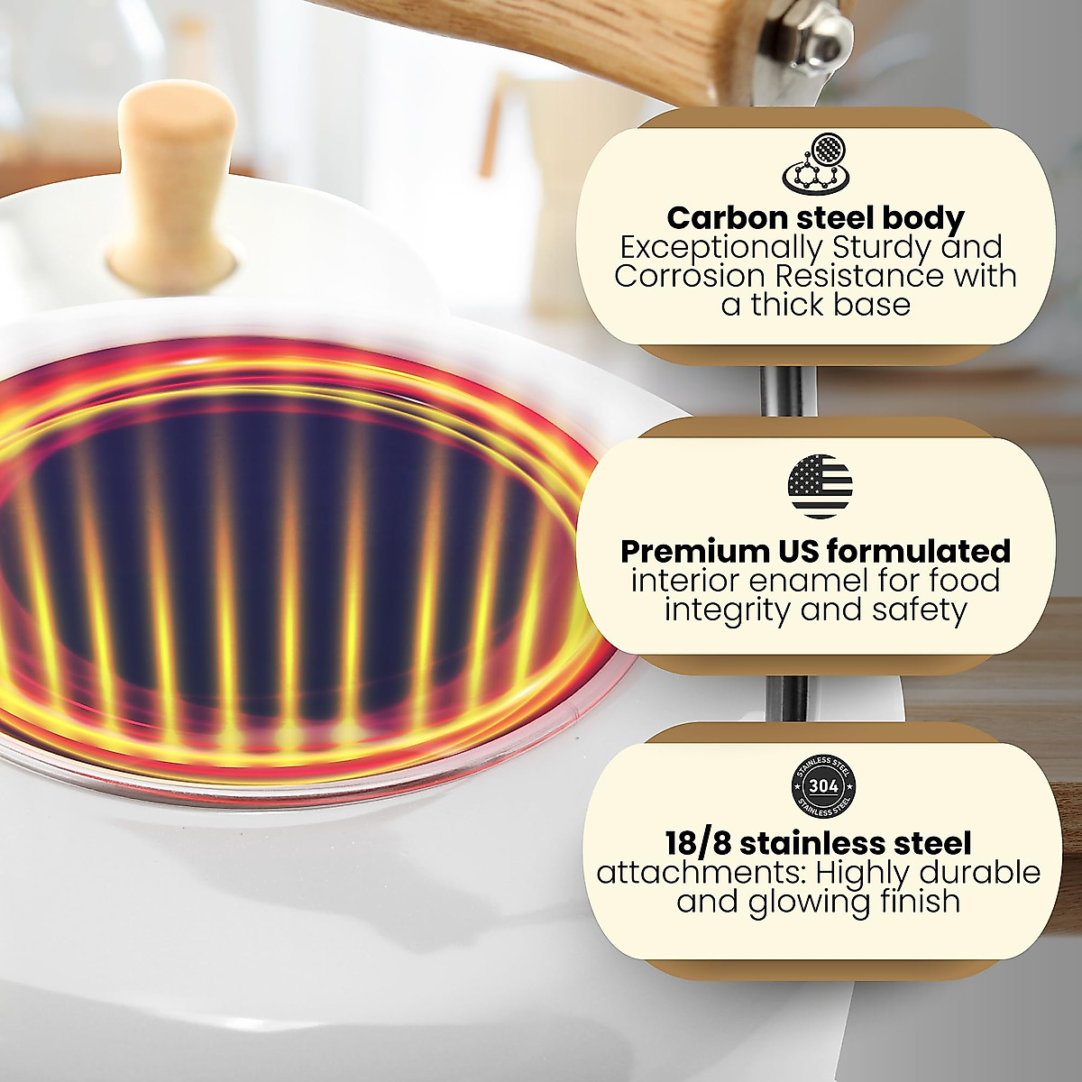 Chantal SVEN Enamel on Steel Whistling Teakettle with Natural Wood handle, 1.4 quarts, Apple Red