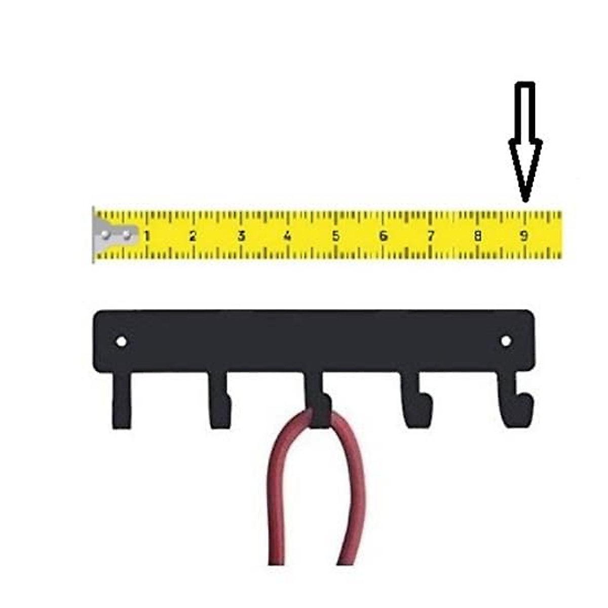 The Metal Peddler Great Dane (Natural Ears) - Key Holder & Dog Leash Hanger for Wall - Large 9 inch Wide - Made in USA; Gift for Dog Lovers