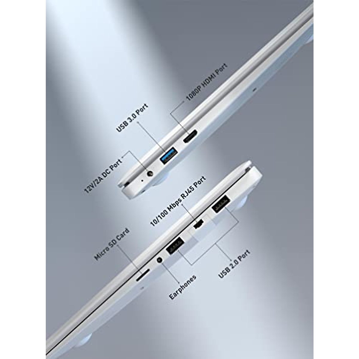 LincPlus P3 14 inch Thin and Light Laptop PC, 4GB RAM 128GB eMMC 1080P Full HD IPS Computer, Intel Celeron Dual-Core, Mini Notebook,Windows 10 Home in S Mode,UK Keyboard White