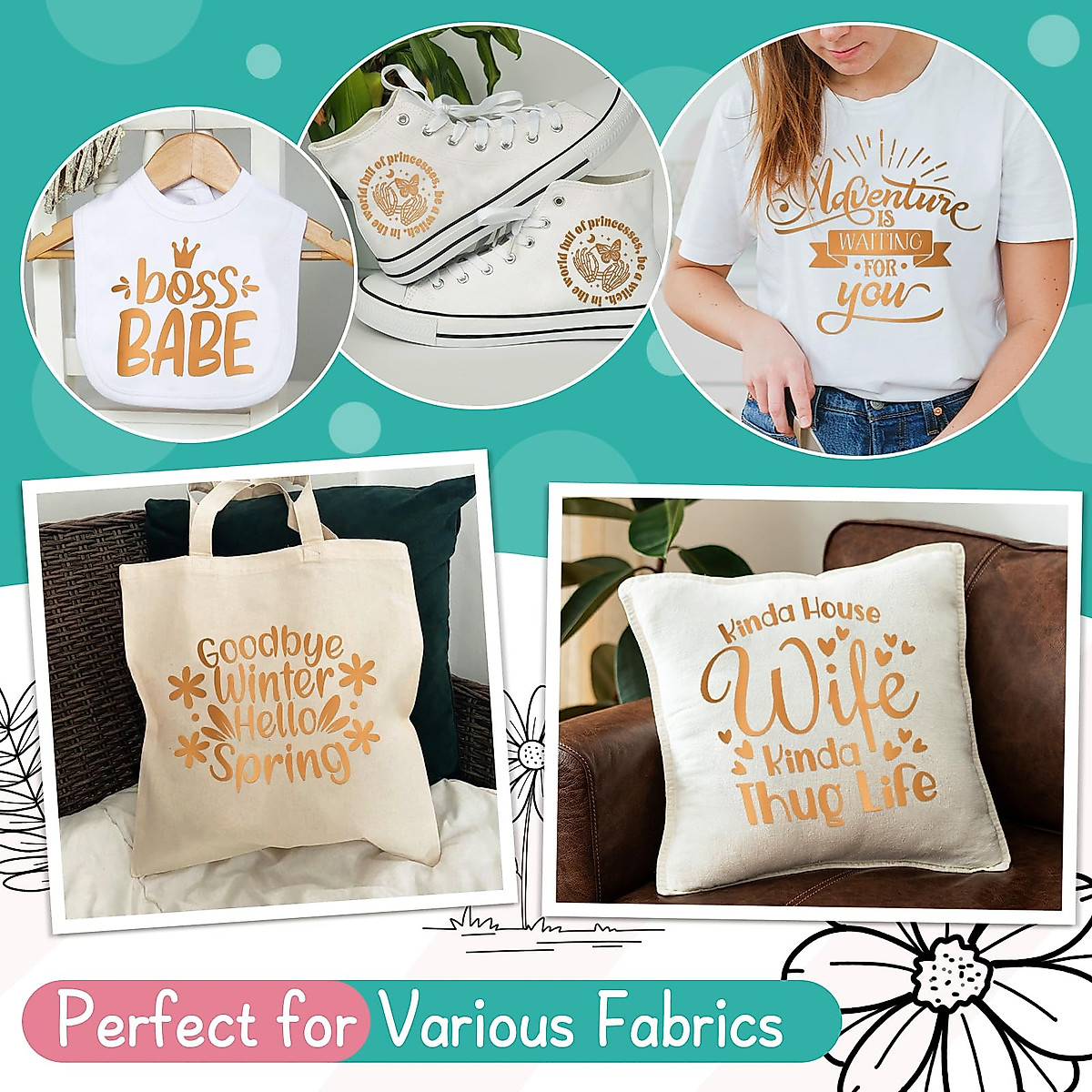 VINYL FROG Matte Metallic Heat Transfer Vinyl Roll 12" x6ft Metallic Satin HTV Vinyl - Copper Pearlescent Iron on Vinyl for T-Shirts, Heat Press Vinyl for DIY Craft Designs