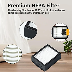 7 Pack Replacement Parts for iRobot Roomba i3 i3+ i4 i6 i6+ i7 i7+ i8 i8+/Plus E5 E6 E7 I,E &J Series Vacuum Cleaner, 1 Set Multi-Surface Rubber Brushes, 3 HEPA Filters, 3 Edge-Sweeping Brushes