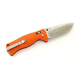 Ganzo G720-OR Tactical Pocket Folding Knife 440C Stainless Steel Blade G10 Anti-Slip Handle with Clip Fishing Hunting Outdoor Folder EDC Pocket Knife (Orange)