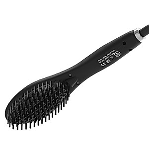 Veru ETERNITY Hair Straightener Brush, Hair Straightener Comb Straightening Brush for Women with 5 Temps 20s Fast Heating & Dual Voltage（Black）