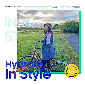 Giotto 32oz Large Leakproof BPA Free Drinking Water Bottle with Time Marker & Straw to Ensure You Drink Enough Water Throughout The Day for Fitness and Outdoor Enthusiasts-Ombre Pink Blue