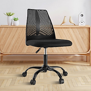 Simple Deluxe Office, Ergonomic Mesh Computer Wheels and Arms and Lumbar Support Adjustable Height Study Chair, Black
