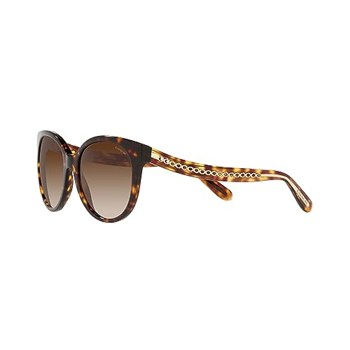 Coach HC8321 Sunglasses, Dark Tortoise/Brown Gradient, 55 mm