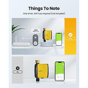 RAINPOINT WiFi Water Timer TTV103WRF Brass Inlet, Only WiFi Sprinkler Timer, No WiFi Hub, Must be Used with TWG004WRF WiFi hub