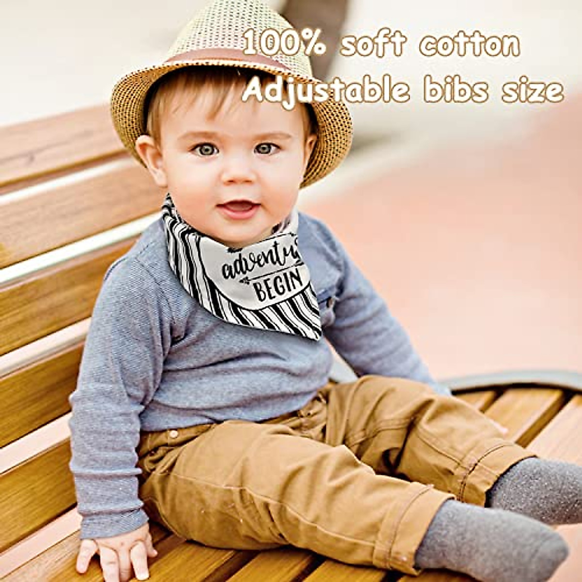 Fvntuey Baby Shower Gifts, Boy Gifts Basket Includes Newborn Blanket Lovey Security Wooden Rattle Toy, Funny Bibs Socks & Greeting Card - Gift Set for Boys