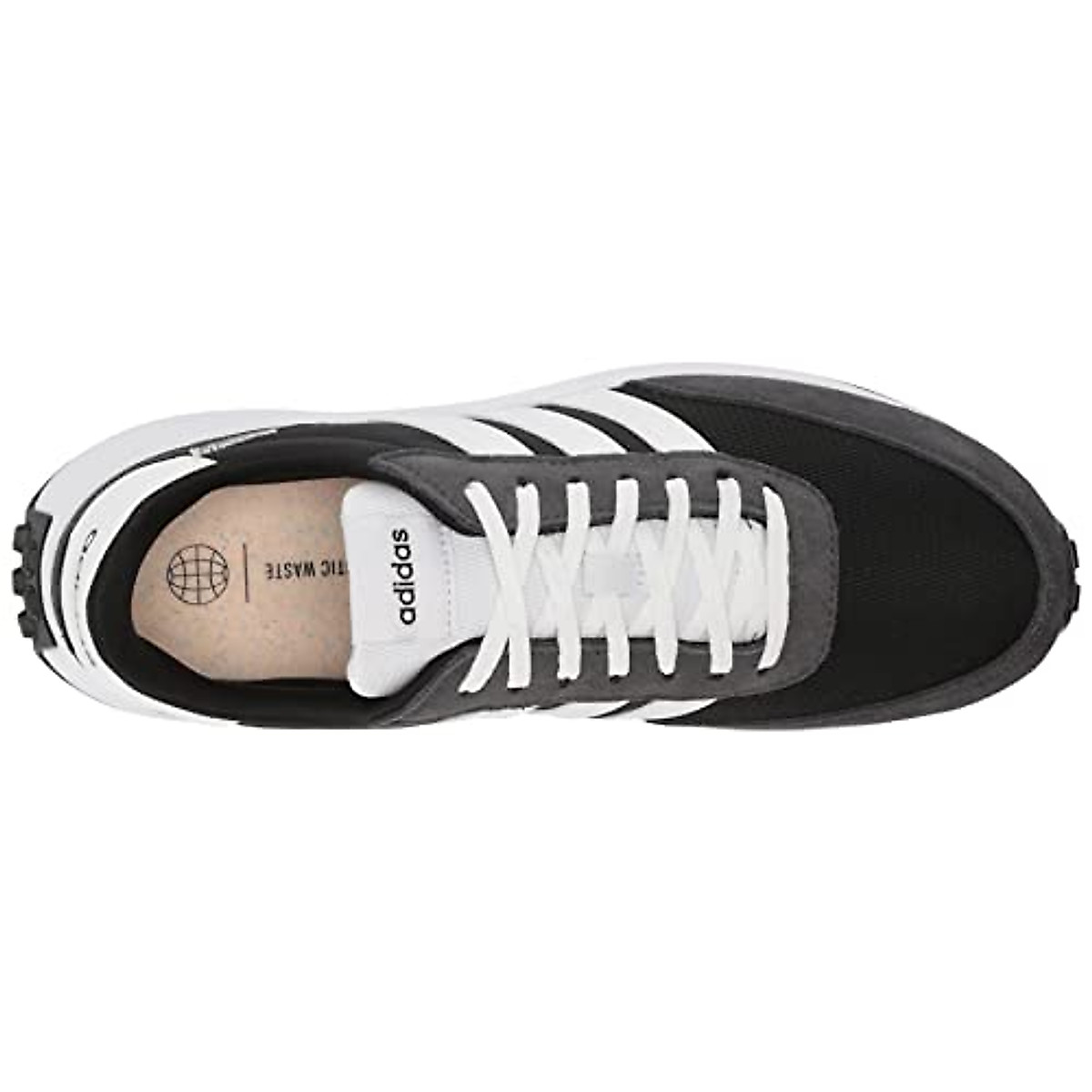 adidas Men's 70s Running Shoe, Black/White/Carbon, 10.5