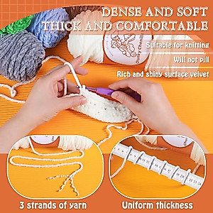 TLKKUE Chunky Chenille Yarn(7OZ/200G), 3 Strands of Yarn Soft Chenille Velvet Yarn for Crocheting Knitting Thick Blanket Yarn for Shoe Hat Clothing Cushion (Red Orange)