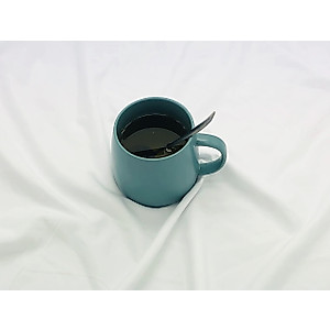 2 Pack Ceramic Cups, Porcelain Mugs With Handle, Smooth Ceramic Cups For Coffee, Tea, Milk, Cocoa (Blue)