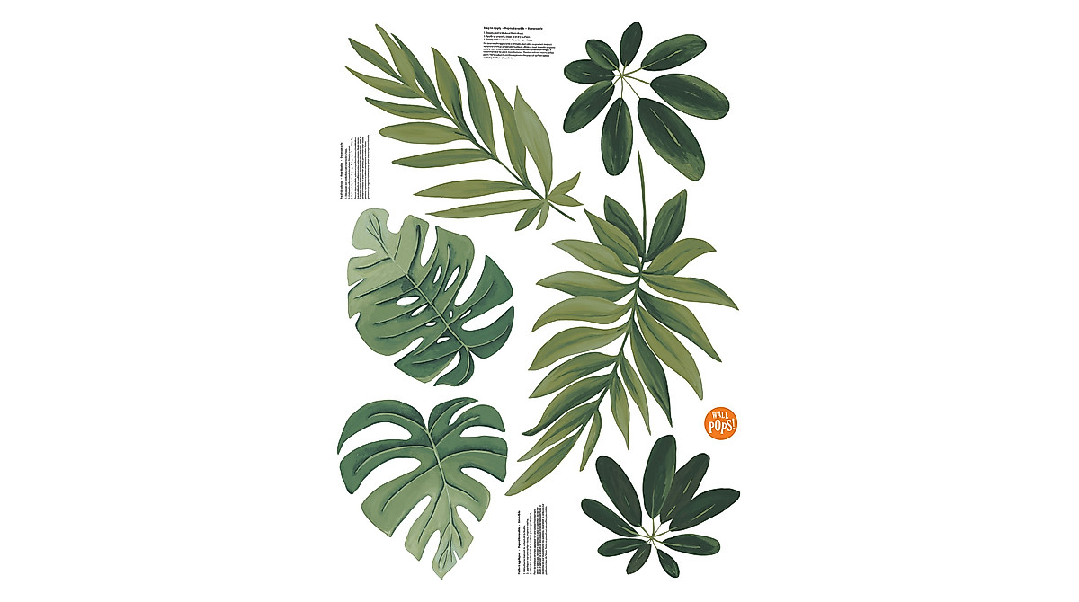 Havana Leaves Wall Art Kit - Repositionable Peel & Stick Decor