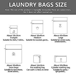 6pcs Thick Mesh Laundry Bag For Blouse Lingerie Bras Underwear Socks Sneaker Shoes Washing Bag Of Cylindrical Sandwich Embroidery Laundry Bags For Delicates Mesh Wash Bag Bathroom Eco-Friendly Bra Bags For Laundry Travel Storage Organiza Bag