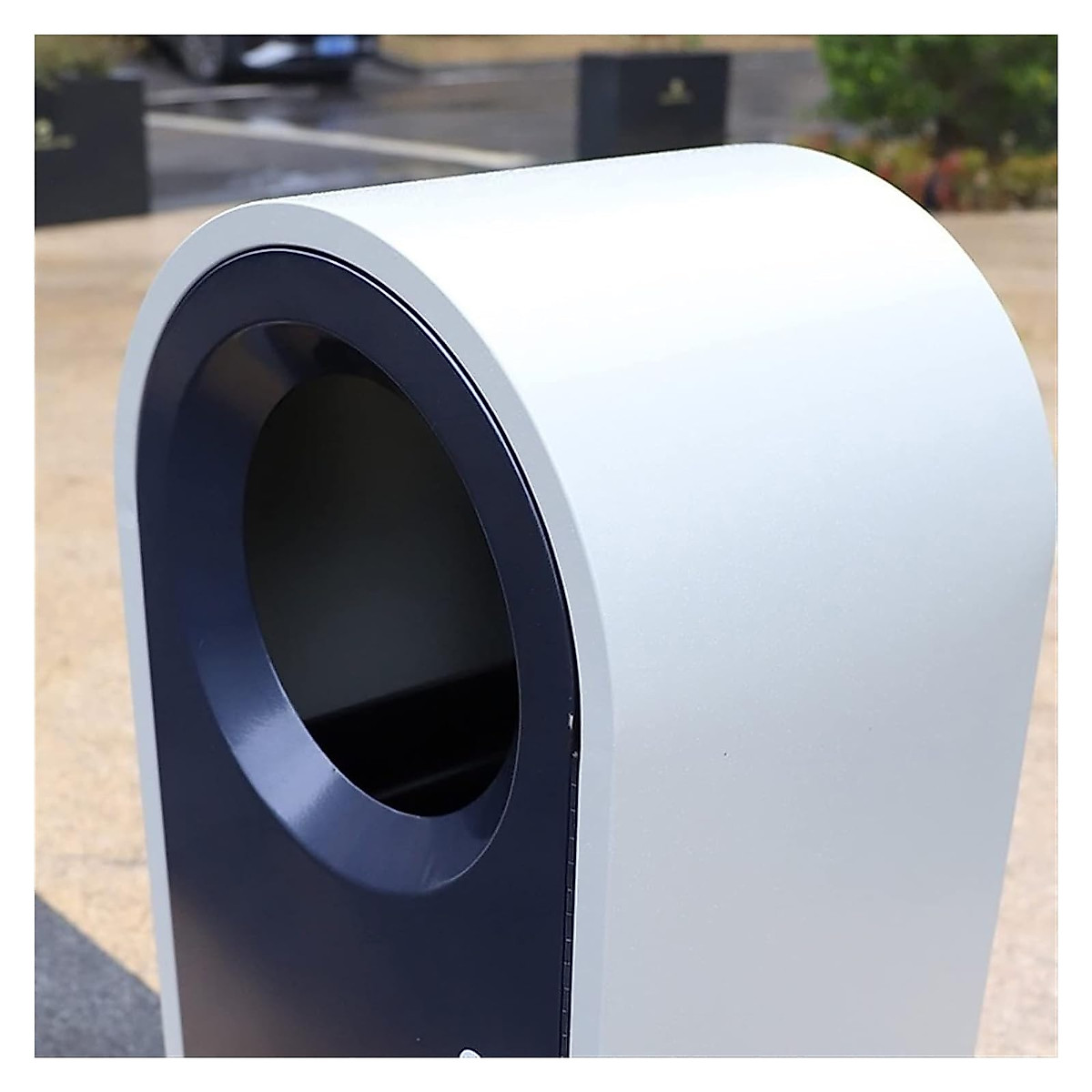 YUSIWOAL Trash Cans Outdoor Trash Can Galvanized Commercial Trash Bins Large-Capacity Garbage Can Mall Park Waste Bins 52l/13.7 Gallons Outdoors and Home