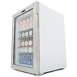Whynter BR-091WS, 90 Can Capacity Stainless Steel Beverage Refrigerator with Lock, White
