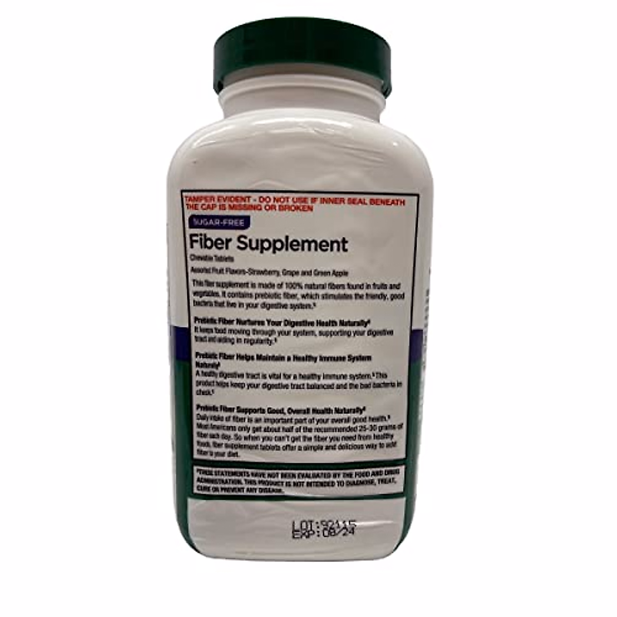 Equate Sugar Free Prebiotic Fiber Supplement Chewable Tablets Bundle: (2) 90 ct Bottles & ThisNThat Tip Card