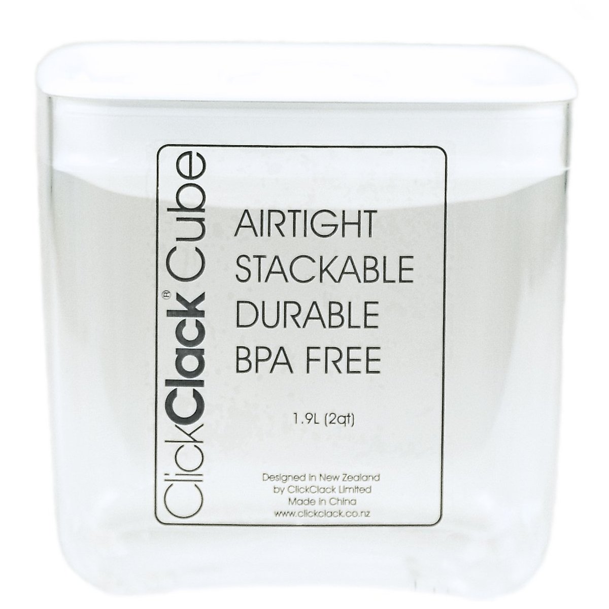 ClickClack Cube Storage Container, 2-Quart