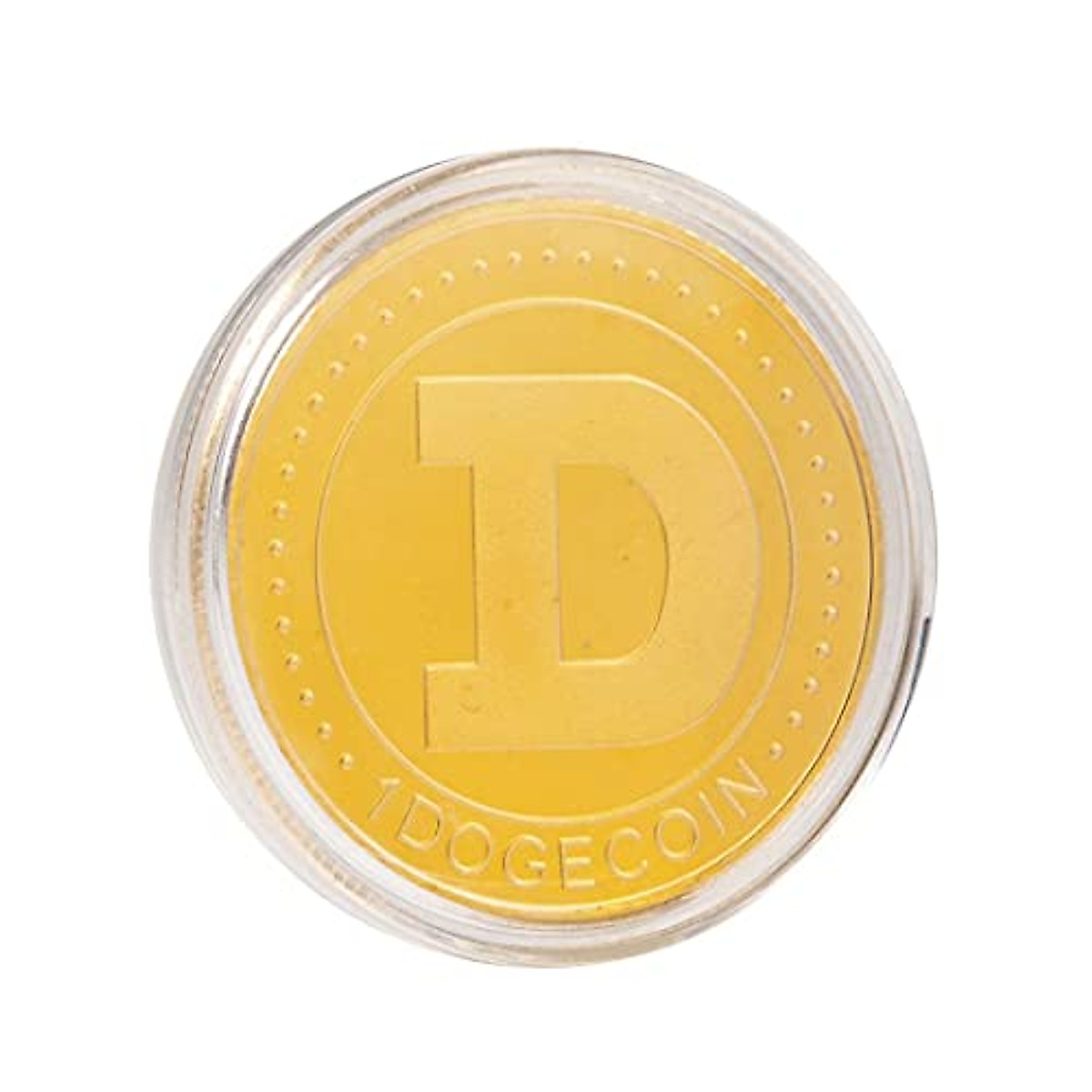 Gold Dogecoin Coin Doge Commemorative Coin Crypto Currency 2021 Limited Edition Collectible Coin with Display Case