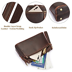 S-ZONE Small Genuine Leather Crossbody Bags for Women Purse and Handbag Wristlet