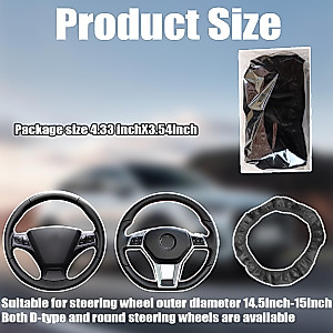 BESULEN Car Steering Wheel Cover, 15 Inch Leather, Red, Black, Beige, Brown, Wine Pink, Gray, Universal Fit