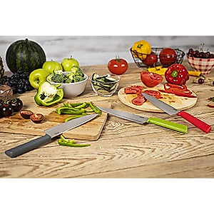 KUHN RIKON Colori+ Classic Chef's Knife with Safety Sheath, 30 cm, Green