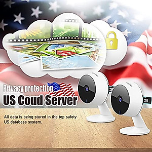 LaView Smart Indoor Security Camera for Home(2 Pack), 1080p HD Baby Monitor with Motion and Sound Detection,Two-Way Audio, Night Vision, US Cloud Server & SD Card Storage, Compatible with Alexa