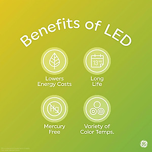 GE LED 9-Watt, 650 Lumens, (65W Equivalent) Soft White, BR30 Indoor Floodlight Bulbs, E26 Medium Base, 13-Year Life, 8pk