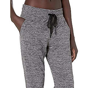 Amazon Essentials Women's Brushed Tech Stretch Jogger Pant (Available in Plus Size), Dark Grey Space Dye, Large