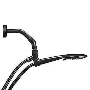 Solid Brass Shower Elbow Adapter for Shower Head, 45 Degree Hand Shower Elbow, Shower Arm Connection Elbow Shower Head Extender Connector Coupler G1/2 Female to Male, Matte Black