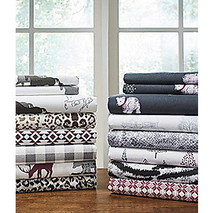 Pointehaven 180 GSM 100% Cotton Flannel Sheet Set - Full, Scenic Toile Blue - Warm & Cozy - Pre-Shrunk -Deep Pockets - Elastic All Around-Comfy Double Brushed