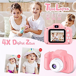 MAVREC Kids Digital Camera Toys for Boys Girls Age 3-9, 1080P HD Selfie Video Cameras for Toddler with 32GB SD Card, Best Easter Birthday Gifts for Boys Girls 3 4 5 6 7 8 9 Year Old Pink