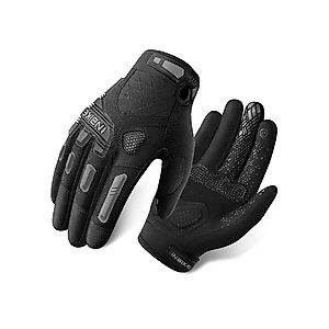 INBIKE MTB Mountain Bike Gloves Touchscreen with Thicken EVA Padded & TPR Knuckle Protection for BMX MX ATV Motorcycle (Medium, Grey)