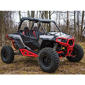SuperATV.com Scratch Resistant Flip/Fold Down 2-in-1 Windshield for Polaris RZR 900 / S 900 / 4 900 | 1/4" Thick Polycarbonate 250X Stronger than Glass | Hard Coated | USA Made