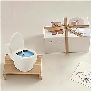 Scented Candles,Ocean Scented Aromatherapy Candle is 6 Ounces, Burns for Over 60 Hours, Toilet Design Candle Shape, Non-Toxic Soy Candle is The Best Gift for Family Friends and Loved Ones