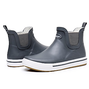 RAINANGEL Rain Boots for Women and Men,Unisex Ankle Rain Shoes Anti-Slipping Rainboots with Comfortable Lightweight Garden Rubber Rain Boot and Outdoor Work Shoes,Waterproof Fishing Deck Boots