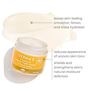 DERMA-E Vitamin C Intense Night Cream – Brightening and Hydrating Facial Skin Renewing Cream – Anti-Aging Overnight Facial Moisturizer, 2 oz