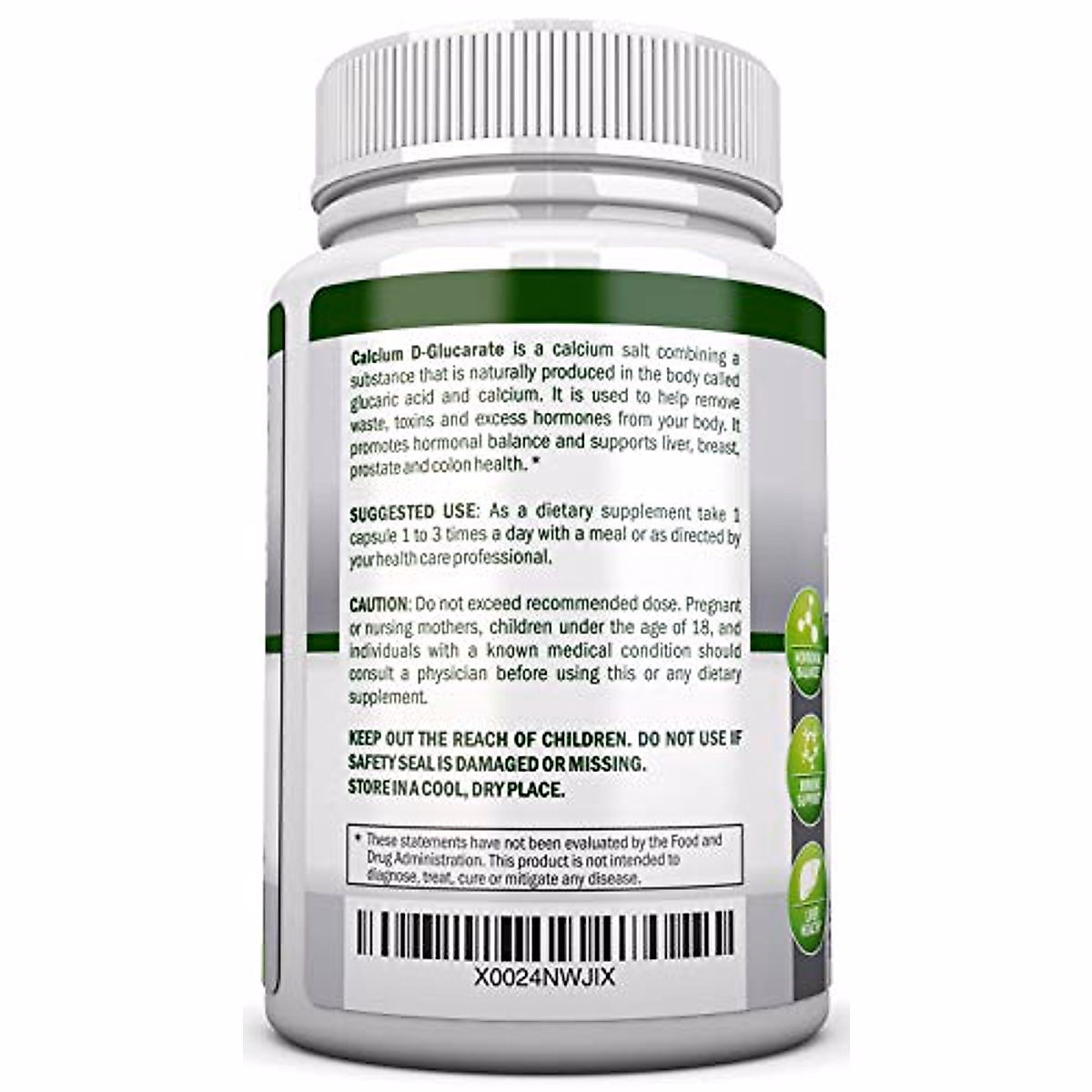 Calcium D-Glucarate - 500mg - 120 Vegetable Capsules - Superior Potency to Support Liver Detoxification, Estrogen Metabolism & Hormonal Balance - Helps with Prostate, Breast & Colon Health