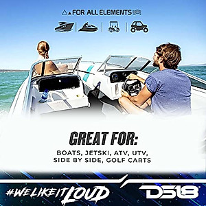 DS18 MRX100 Marine Boat Head Unit - 2 Zones, 4 Volts Output, RDS 4X40 Watts, TFT Video Screen, No CD Player, Bluetooth Audio, IPX6 Rated, USB, MP3, AM/FM Radio Receiver