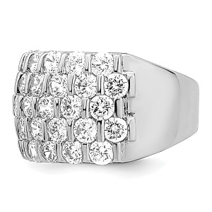 IceCarats 925 Sterling Silver Cubic Zirconia CZ Wide Wedding Band Ring Size 6