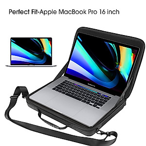 Smatree Hard Laptop Shoulder Bag for 16inch MacBook Pro M4 2024/M3 2023-2019 A2991 A2780, 13inch iPad Air M3 2025, 15inch Dell XPS 15 9510 9530, iPad Pro M4 2024, 9.7-13inch Case(Fit UK/EU Power Plug)