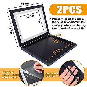 Biubee Kids Art Frames, 10 x 12.5in Picture Photo Display Storage Frame, Children Front Opening Changeable Artwork Frame with White Mat for Home School Wall Decor, 2 Pcs