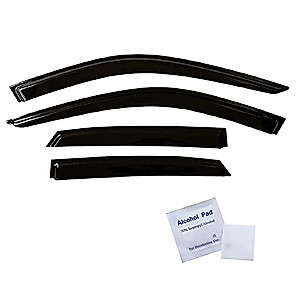 Smoke Tinted Tape-On Side Window Visor Deflectors Rain Guards for Honda Civic Sedan 2022 - 2023 Lx Ex Si Hpt Sport Touring