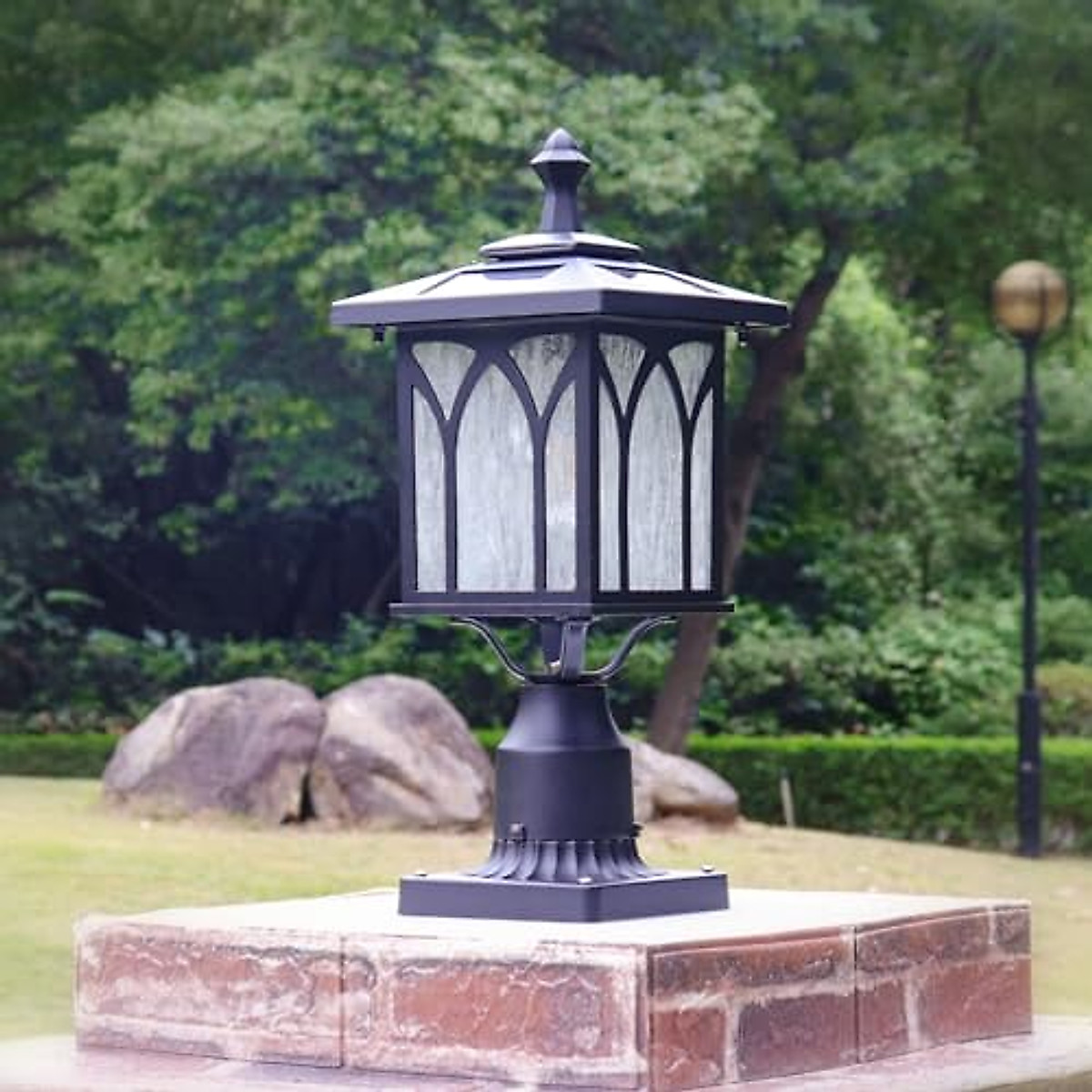 Kemeco ST4328Q Solar Post Light Outdoor Cast Aluminum LED Lamp Fixture with 3-Inch Fitter Base for Yard Garden Post Pole Pillar Mount Landscape Driveway