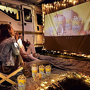 Colarr 31 Pack 32 oz Popcorn Buckets Reusable Popcorn Container Greaseproof Paper Popcorn Tub with Plastic Popcorn Scoop for Home, Theater Movie Night, Circus, Carnival Theme Party Decorations