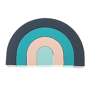 Menolana Wooden Rainbow Bridge Toys Kids Educational Toy Nesting Building Blocks , C