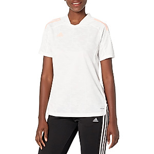 adidas Women's Condivo 21 Jersey, White/Glow Pink, Small