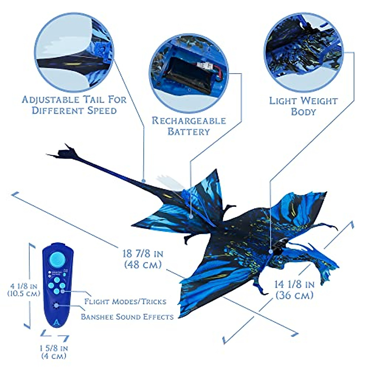 Zing Avatar Banshee - Remote Control Flying Smart Mini Drone-Tech Toy with Sounds - Great Starter RC Toy for Boys and Girls (Deluxe - Blue)