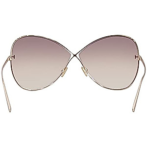Sunglasses Tom Ford FT 0842 Nickie 28F Shiny Rose Gold/Gradient Brown To Light