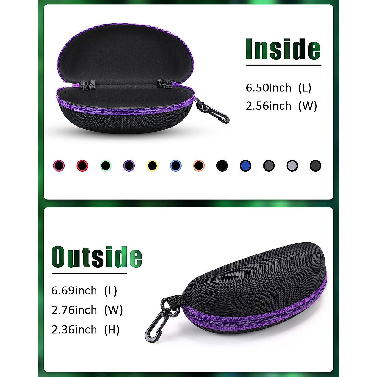 Weewooday 12 Pack Hard Shell Sunglasses Case Shell Eyeglassesc Travel Portable for Men Women (EVA)